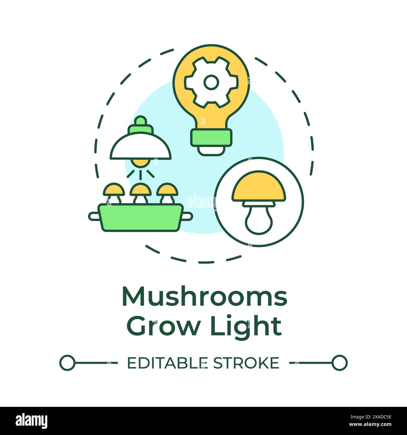 Mushrooms grow light multi color concept icon Stock Vector Image & Art ...