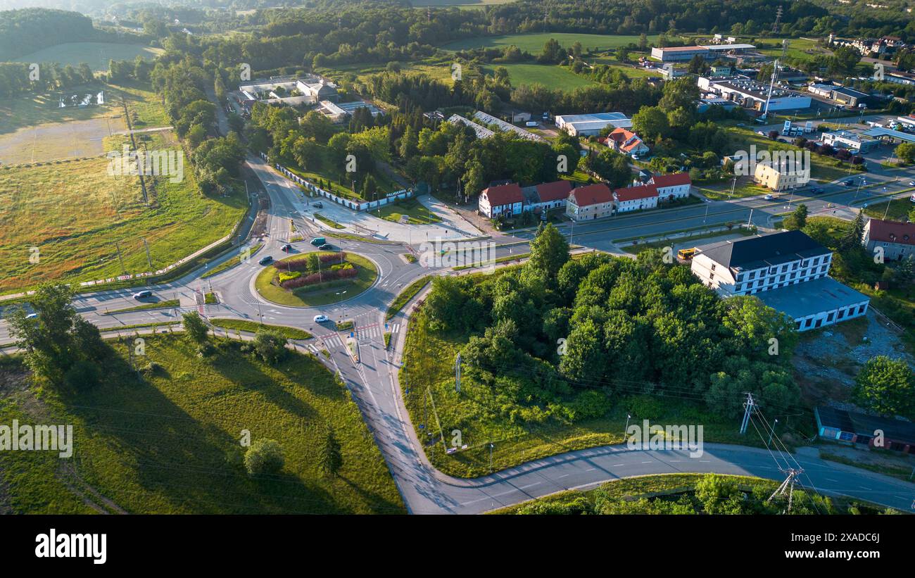 Aerial view roundabout poland hi-res stock photography and images - Alamy