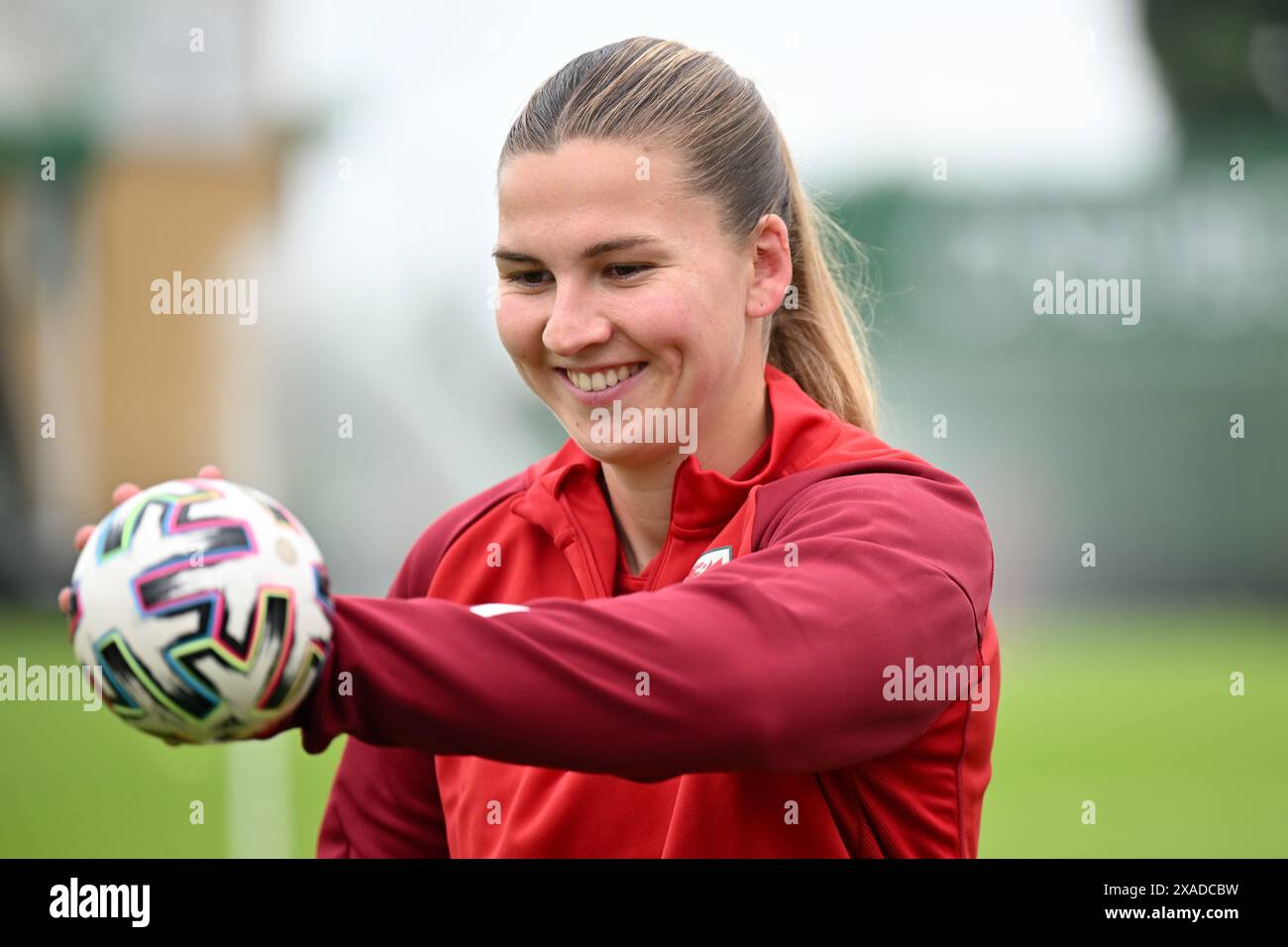 POZNAN, POLAND - 03 JUNE 2024: Wales' Alice Griffiths during a training ...