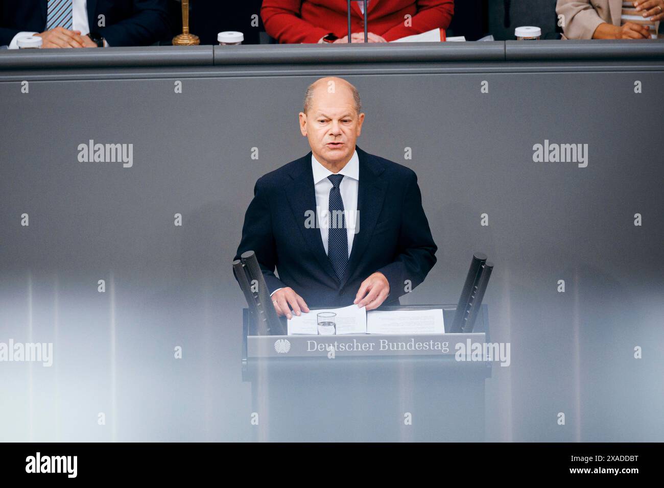 Federal Chancellor Olaf Scholz (SPD), photographed during a government ...