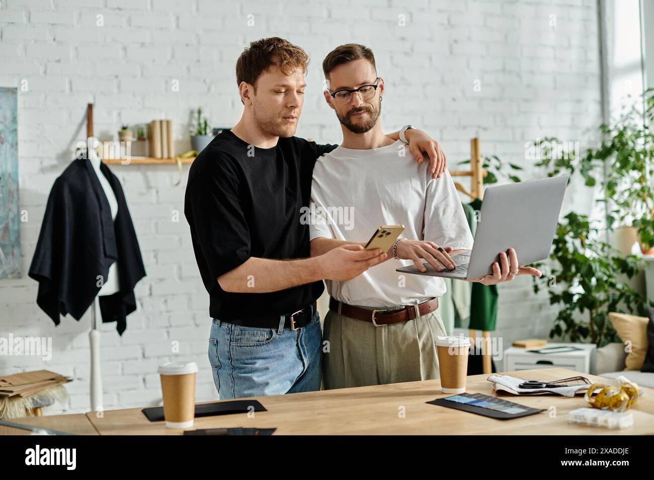 Two designers discussing ideas hi-res stock photography and images - Alamy
