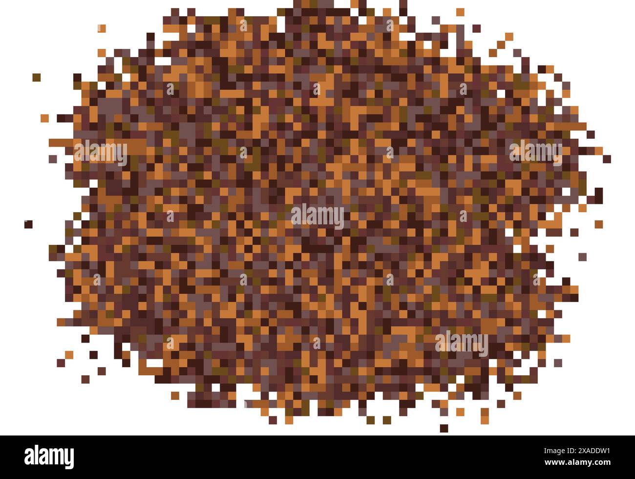 The word cocoa is written with scattered powder. Text made from coffee ...