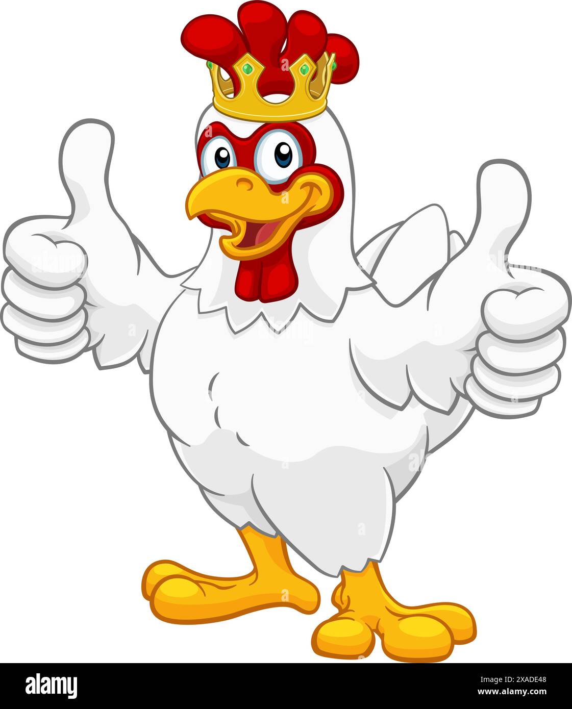 King Chicken Rooster Cockerel Bird Crown Cartoon Stock Vector Image ...