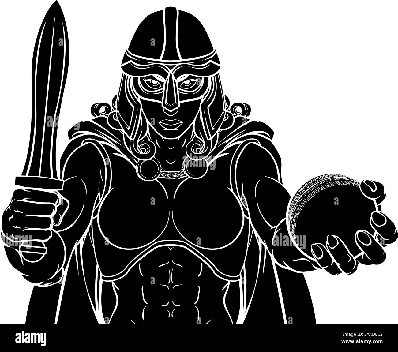 Viking Trojan Celtic Knight Cricket Warrior Woman Stock Vector Image ...