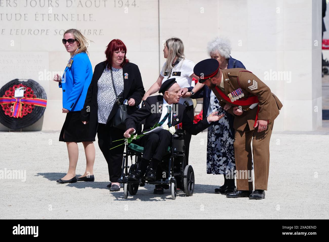 Veterans are escorted at the end of the UK national commemorative event ...
