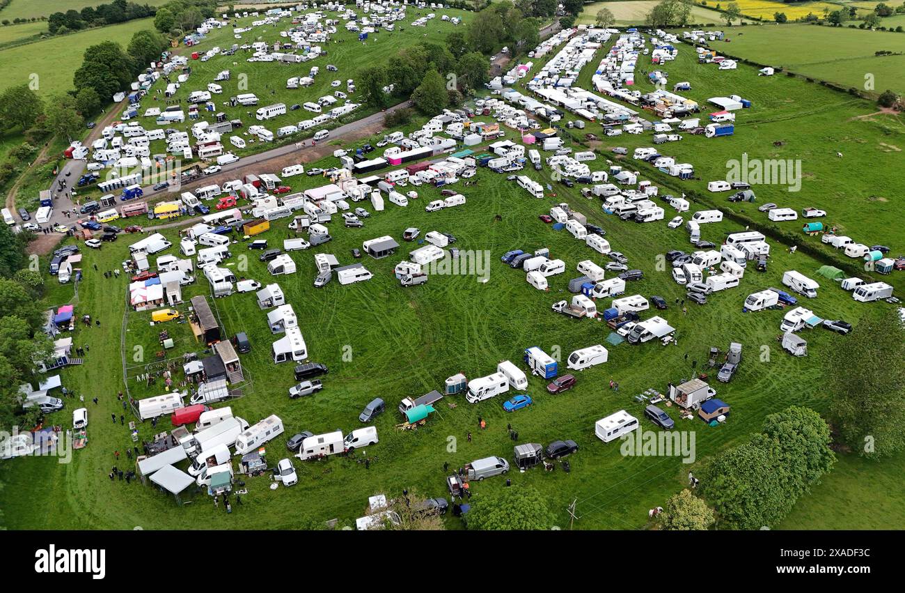 The campsite at the Appleby Horse Fair, the annual gathering of the ...