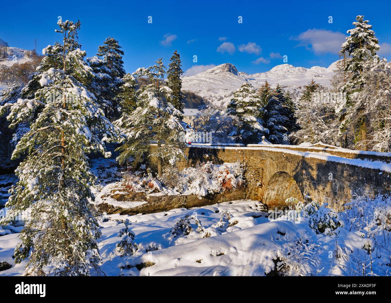 Winter scene in Killin, Perthshire Stock Photo - Alamy