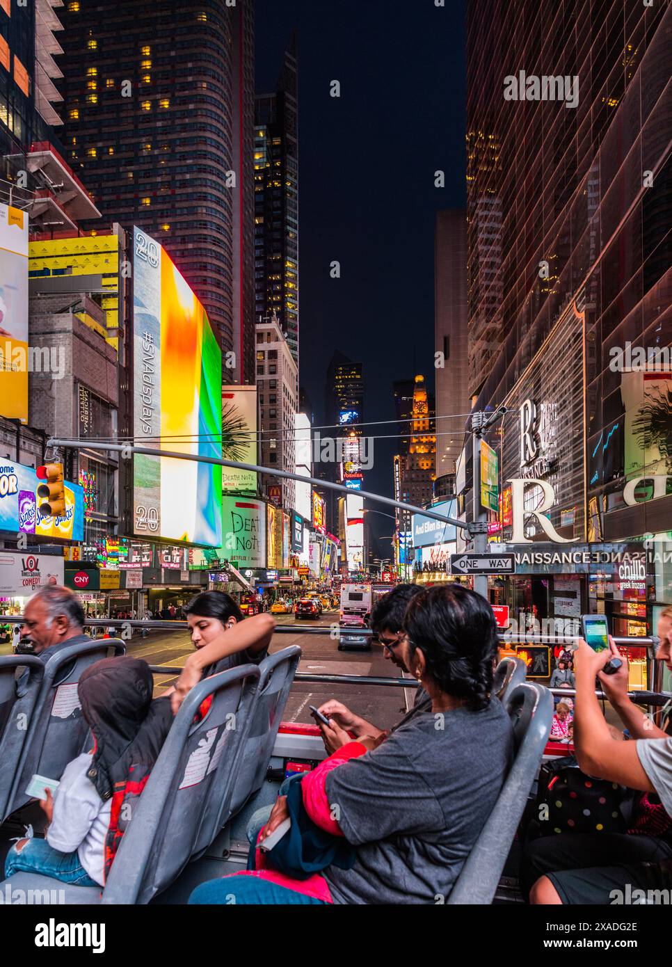 New York City, United States - August 25, 2017: Tourists on a ...