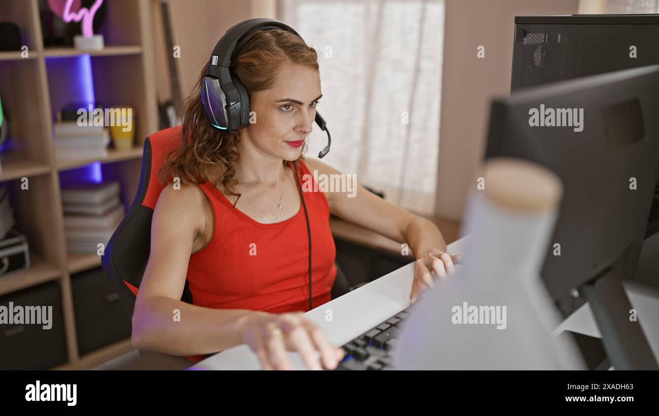 Video beautiful influencer woman playing hi-res stock photography and ...