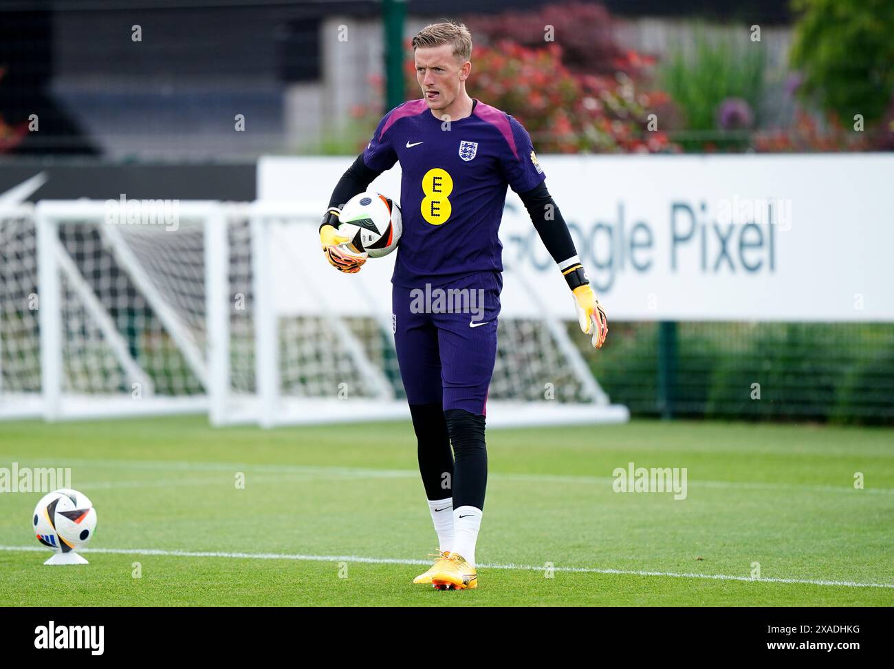 England goalkeeper Jordan Pickford during a training session at the ...