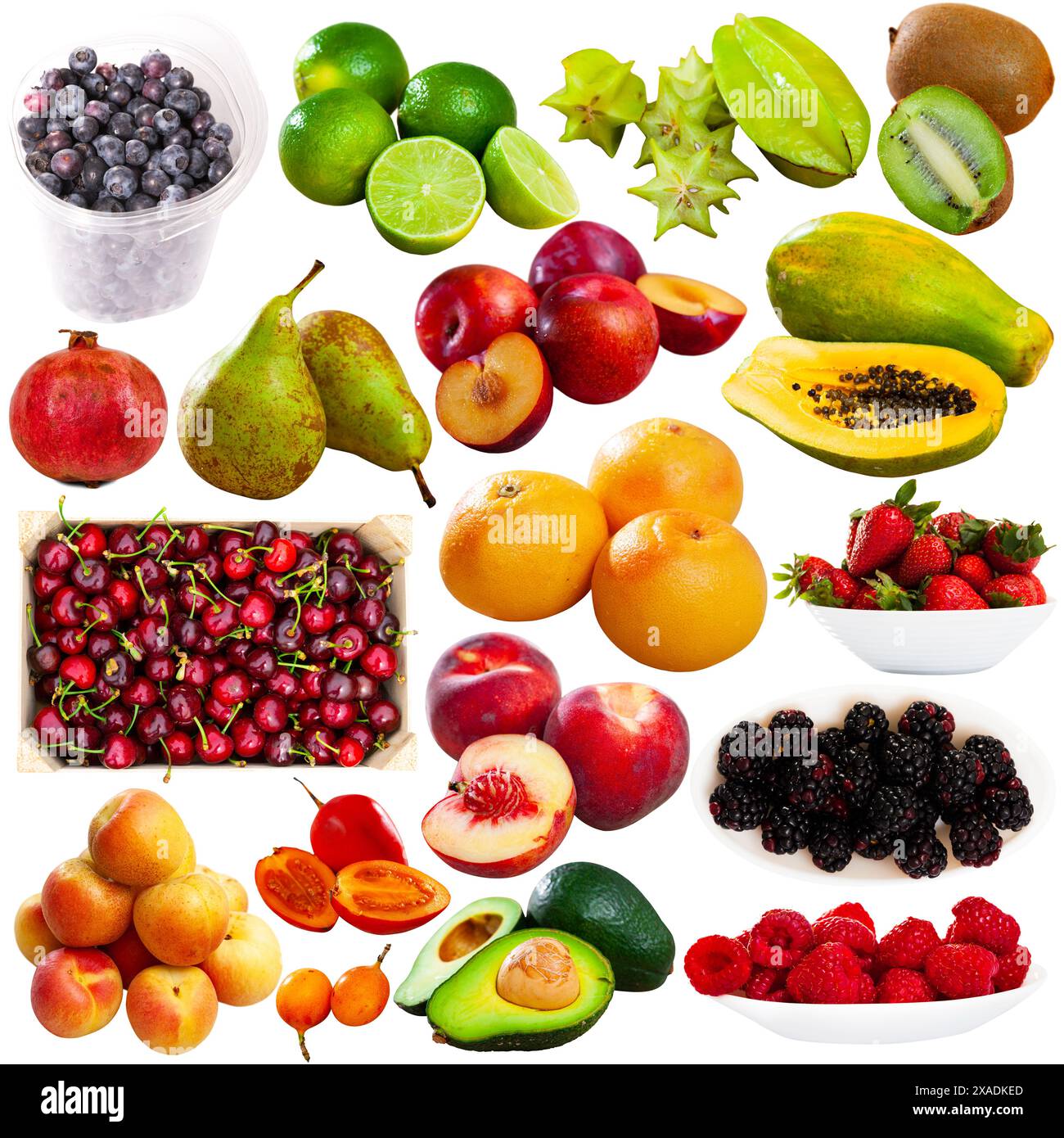 Set of assorted fruits isolated on white Stock Photo - Alamy
