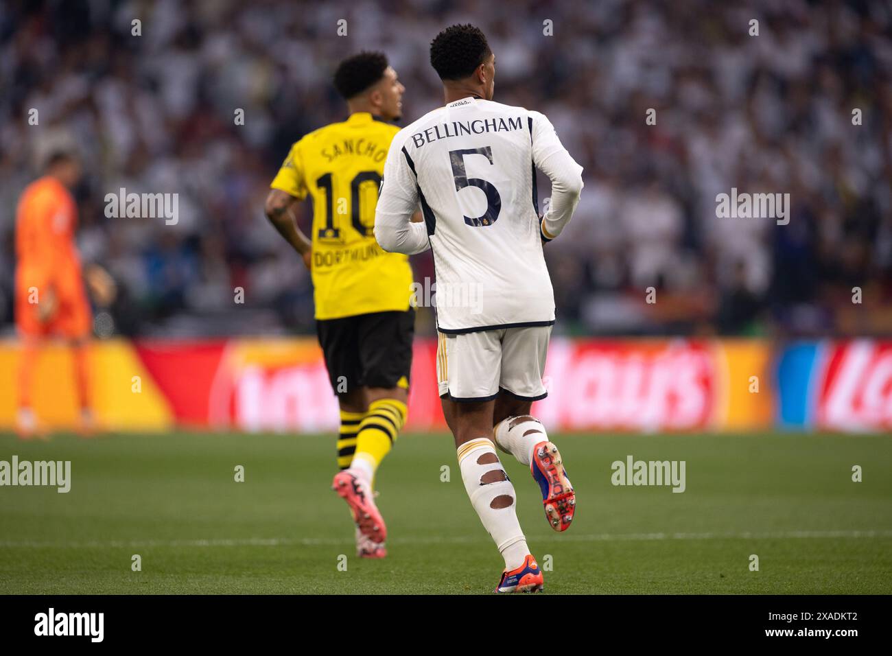 Jadon Sancho (Borussia Dortmund) and Jude Bellingham (Real Madrid) after the UEFA Champions ...