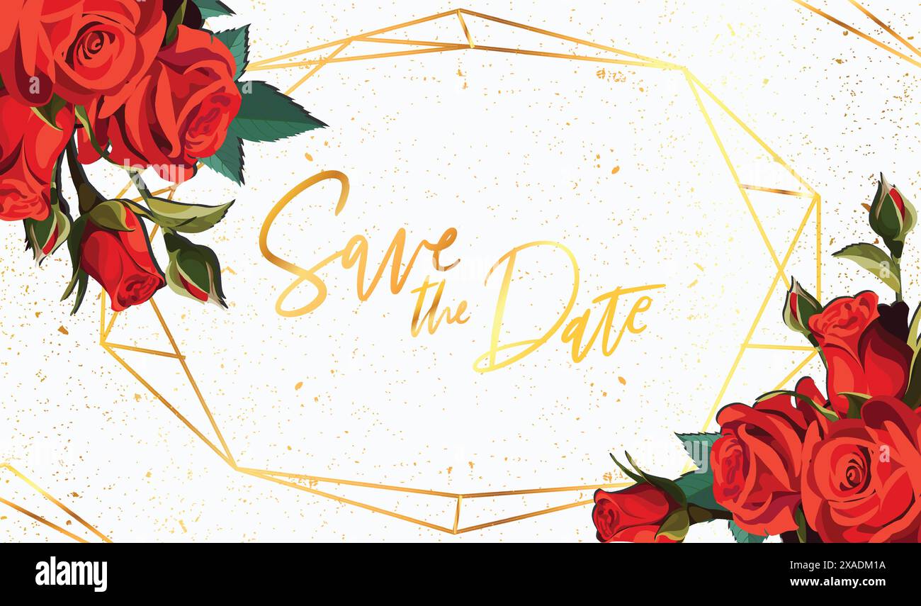 Save date template golden Cut Out Stock Images & Pictures - Alamy