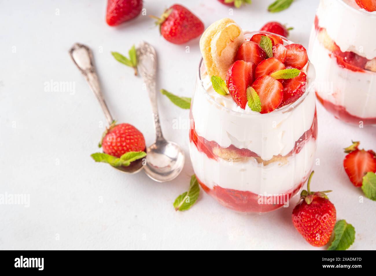 Summer strawberry tiramisu dessert, Berry fruit version of summer ...