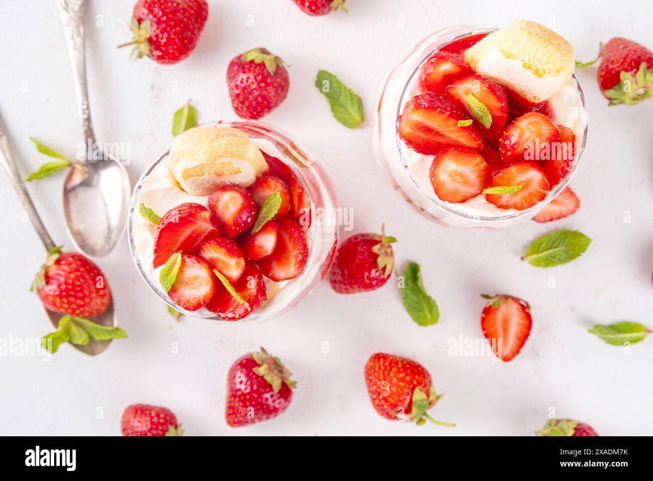 Summer strawberry tiramisu dessert, Berry fruit version of summer ...