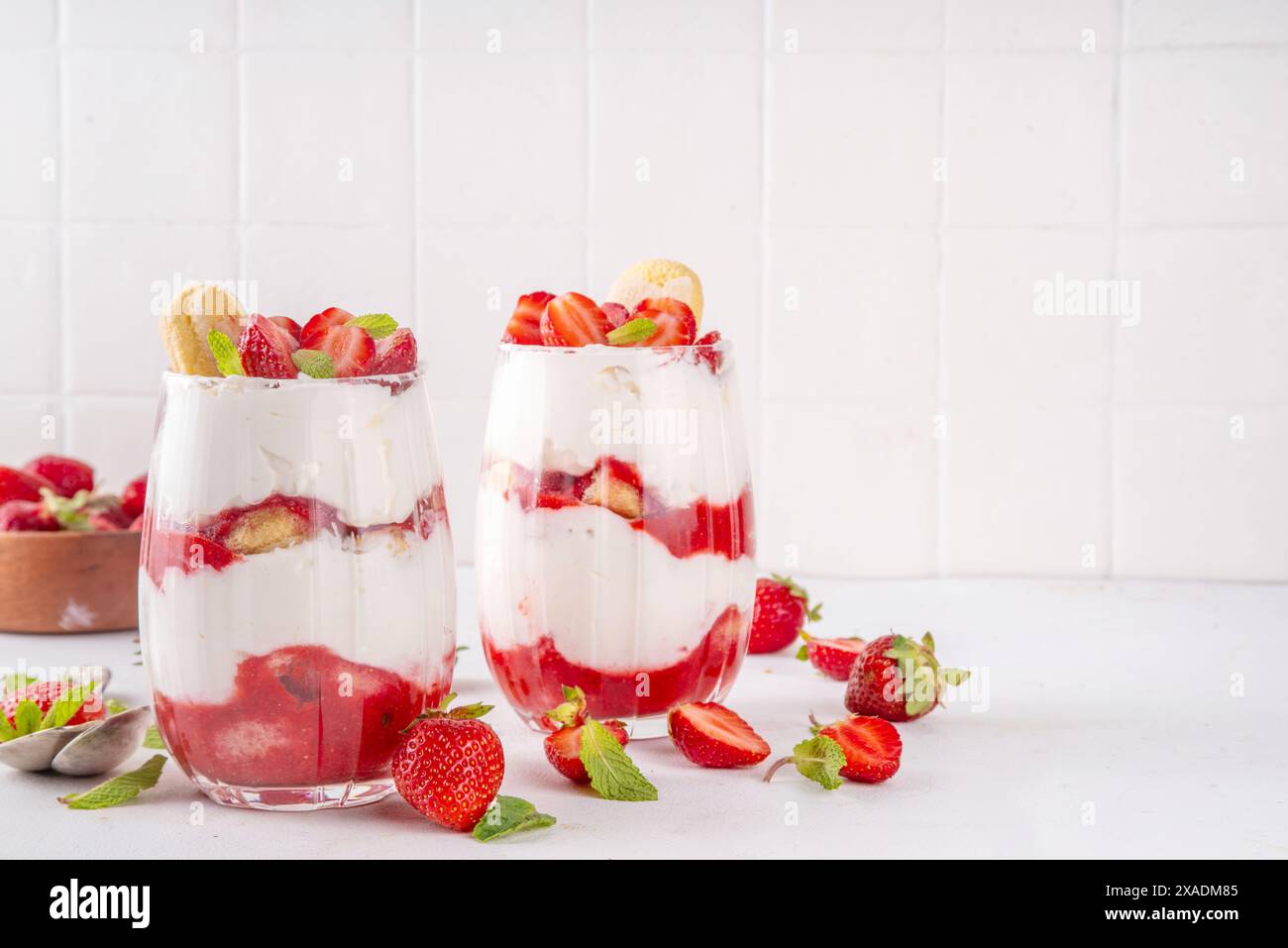 Summer strawberry tiramisu dessert, Berry fruit version of summer ...