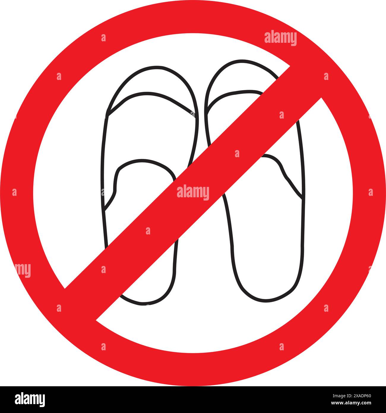 wearing sandals is prohibited vector illustration design Stock Vector ...
