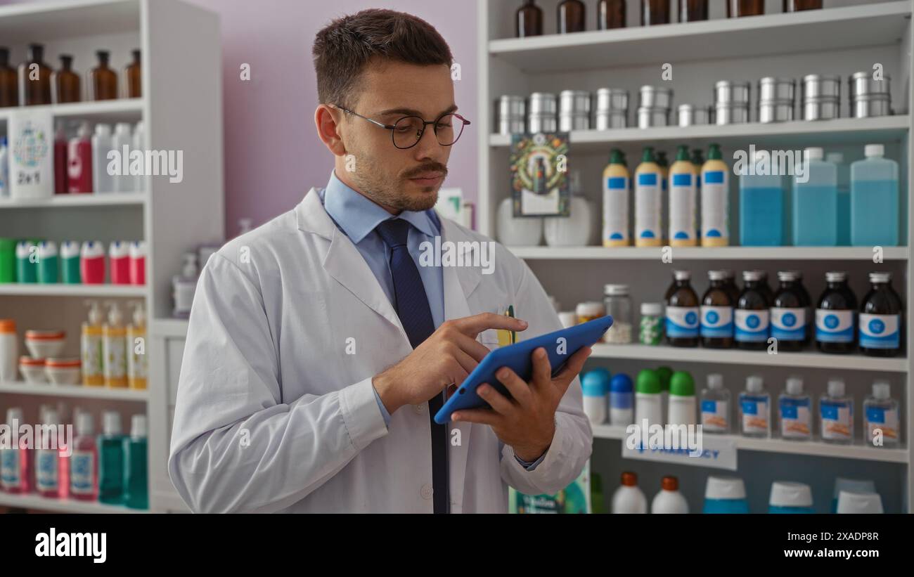 Portrait handsome young pharmacist chemist hi-res stock photography and ...