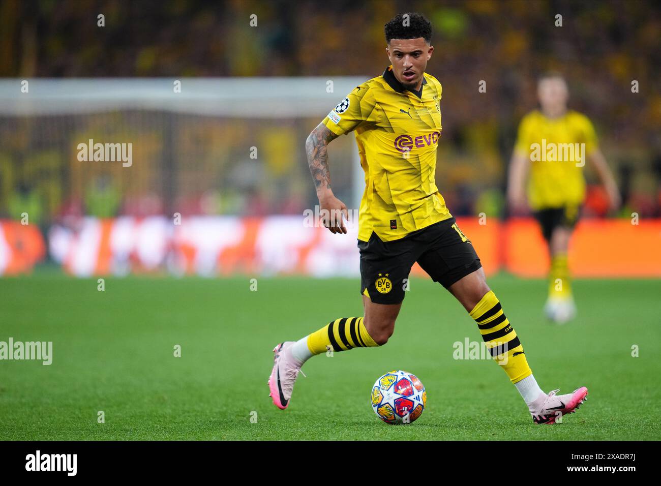 Jadon Sancho of Borussia Dortmund during the UEFA Champions League ...