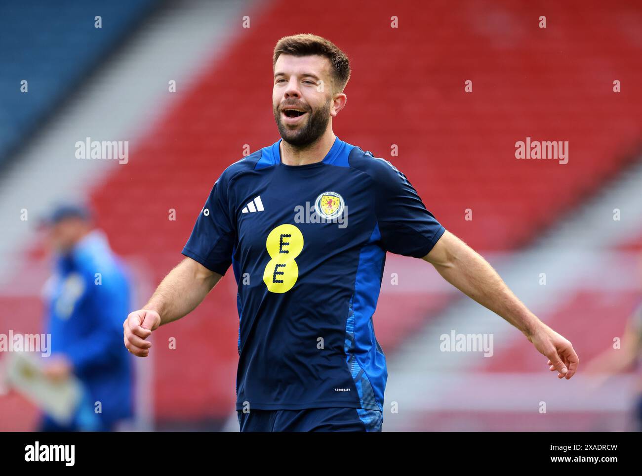 Scotland's Grant Hanley during a training session at Hampden Park ...