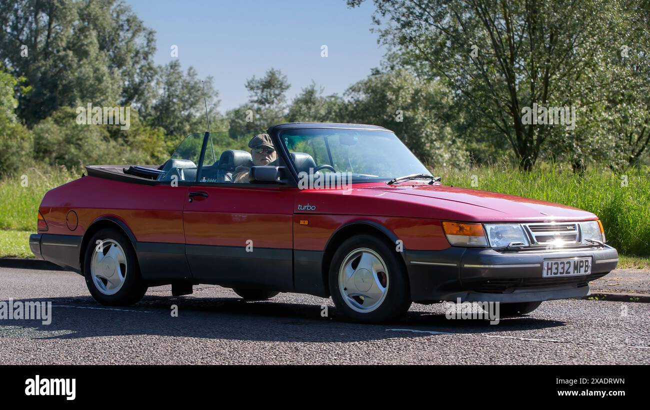 Stony Stratford,UK - June 2nd 2024: 1990 red Saab 900 classic car ...