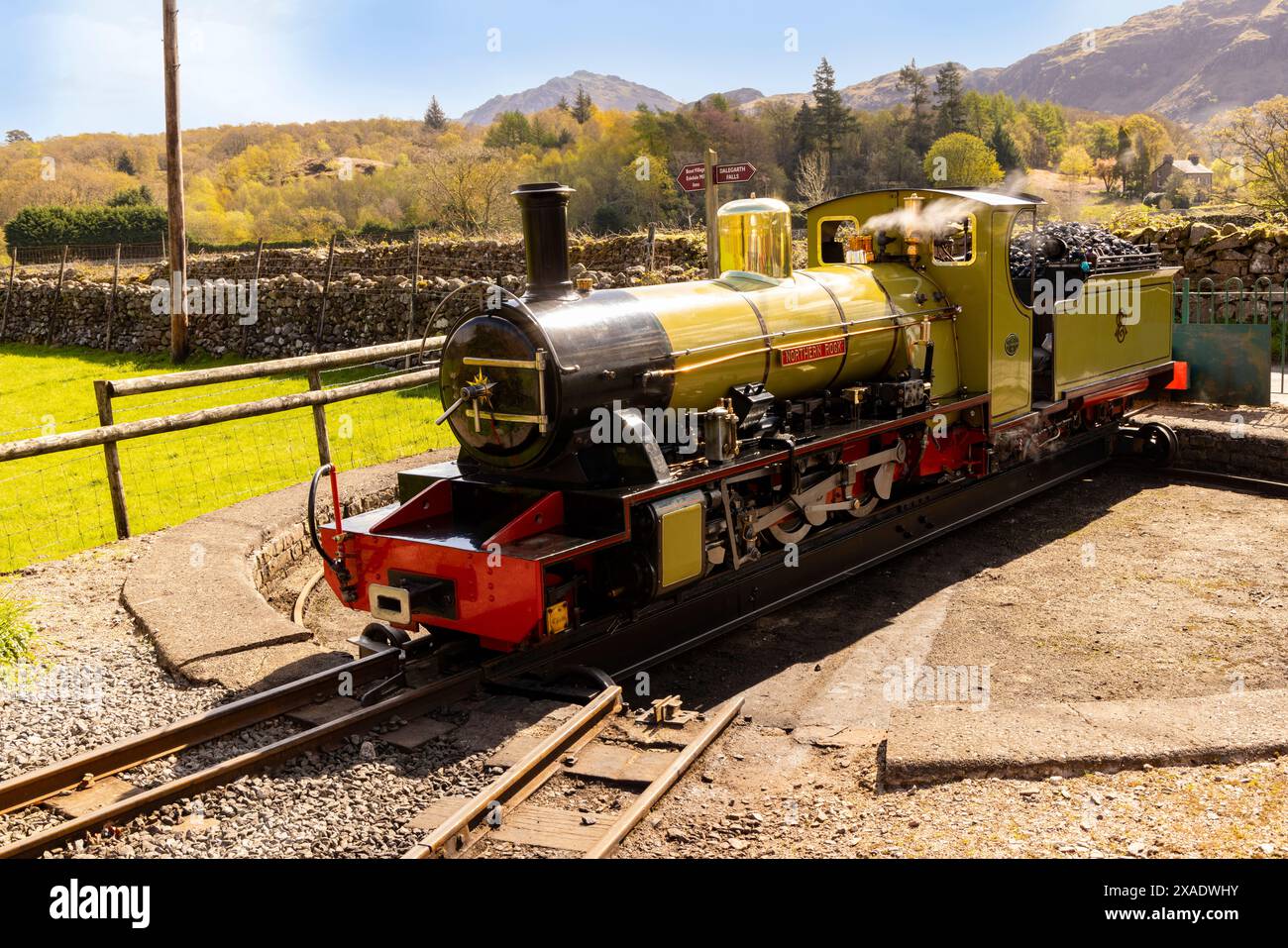 The Northern Lock of the Ravenglass-Eskdale narrow-gauge steam train at ...
