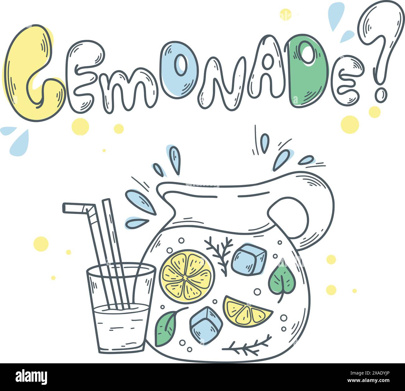 Lemonade illustration hi-res stock photography and images - Alamy