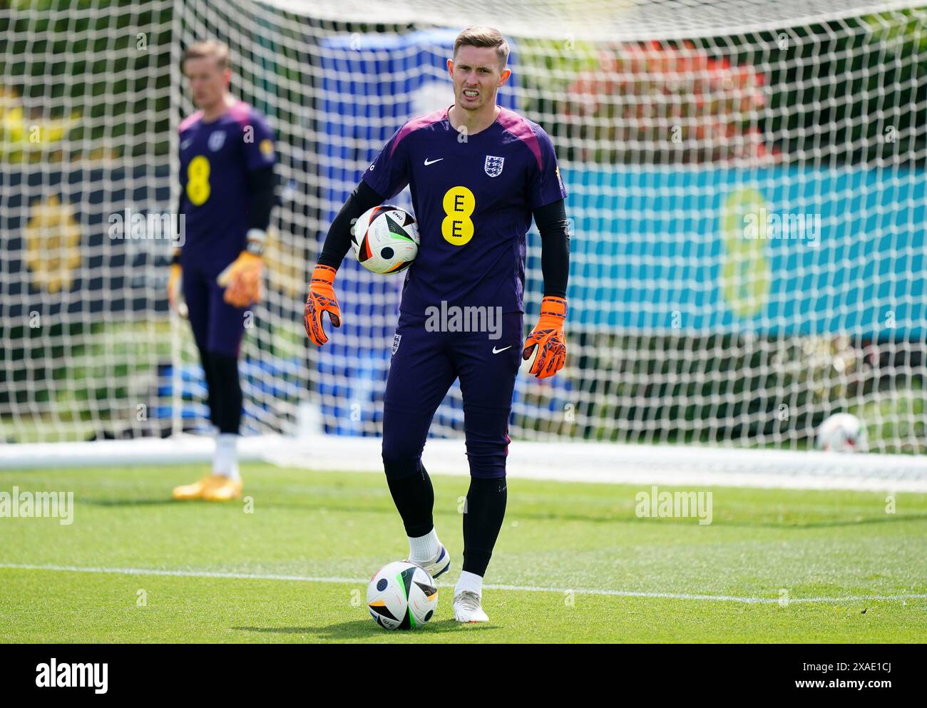 England goalkeeper Dean Henderson during a training session at the ...