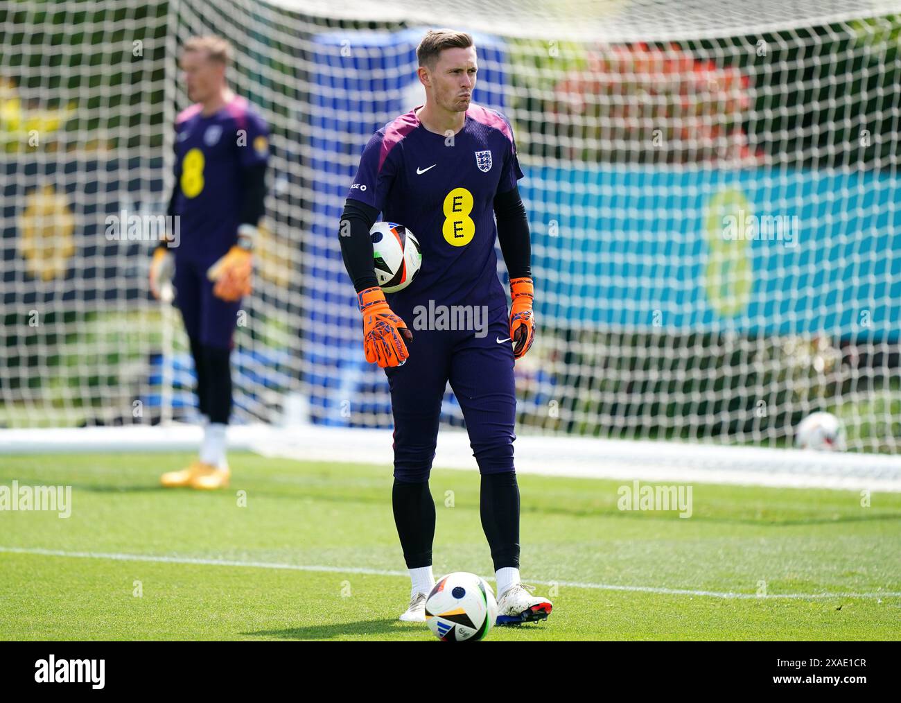England goalkeeper Dean Henderson during a training session at the ...