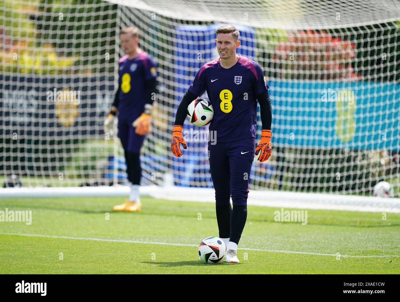 England goalkeeper Dean Henderson during a training session at the ...