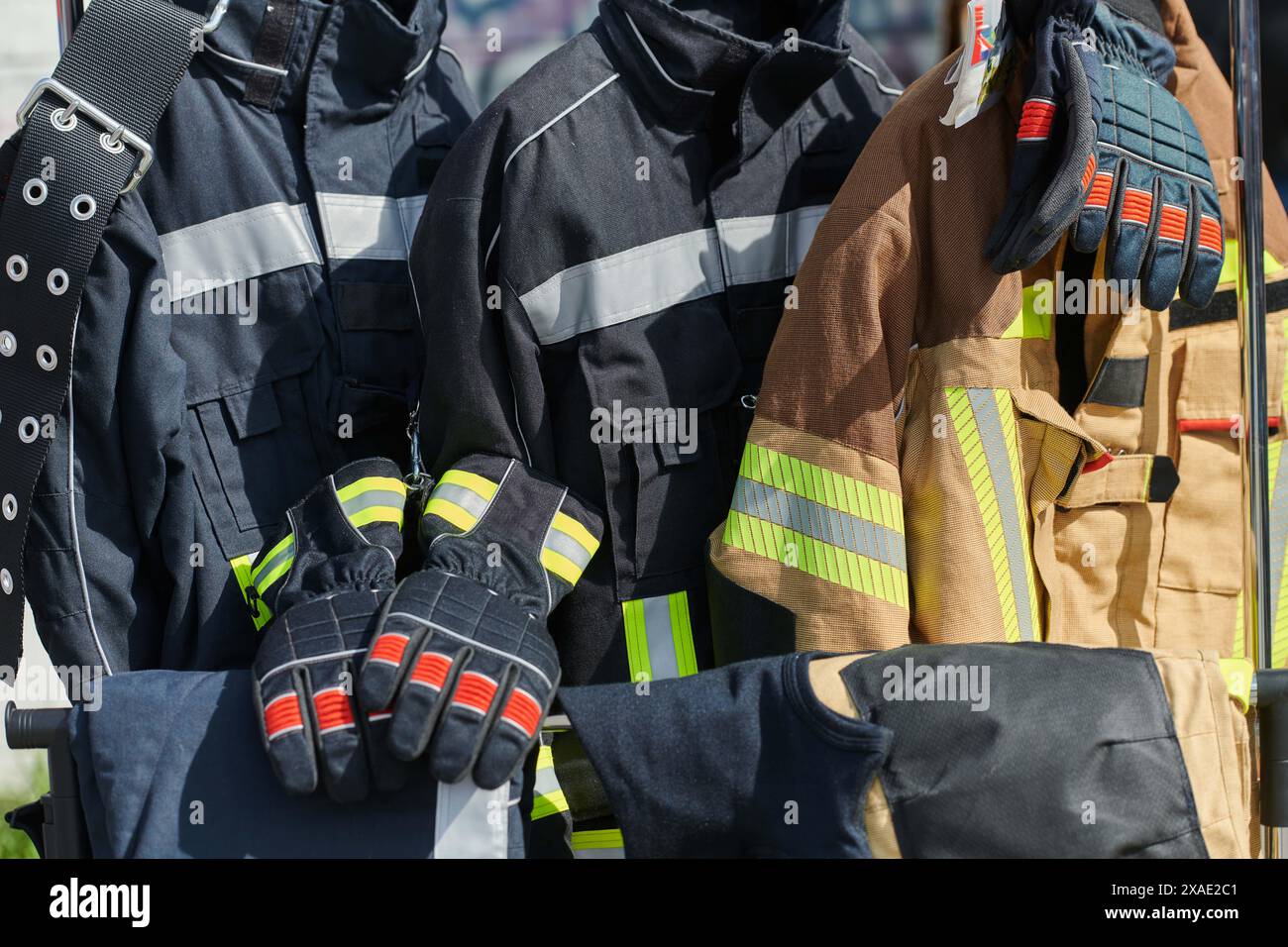 Close Up of Firefighting Equipment for Hazardous Tasks Stock Photo - Alamy