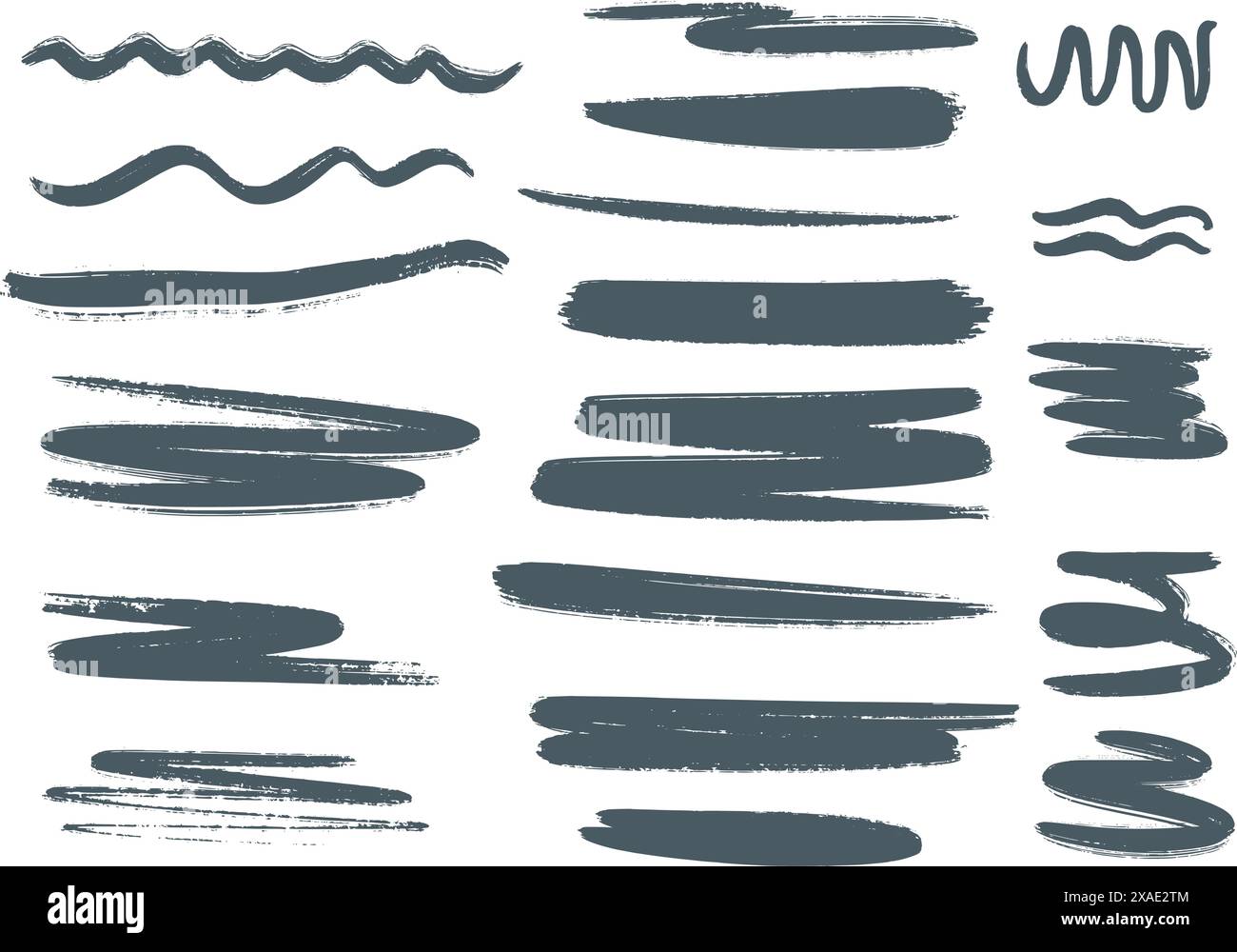 Grunge ink pencil texture set. Strokes, lines dirty marker clip art ...