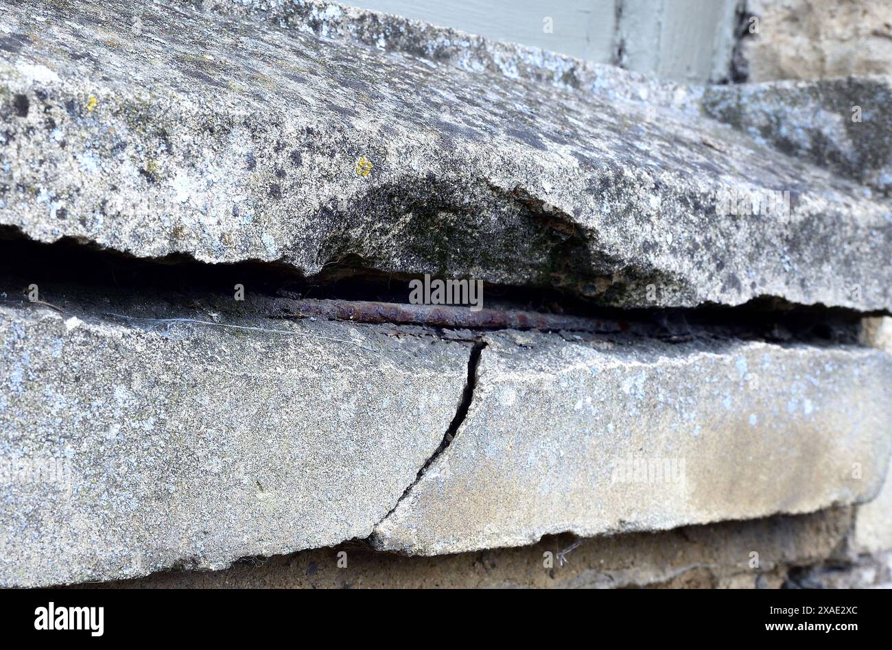 Details of poor reinforcement cover, leading to spalling concrete Stock ...