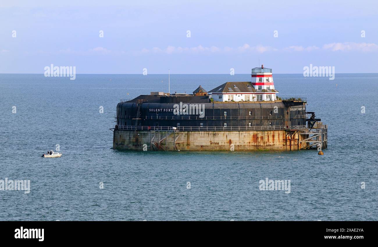 The Solent, English Channel - 3rd August 2021:The old defensive fort ...