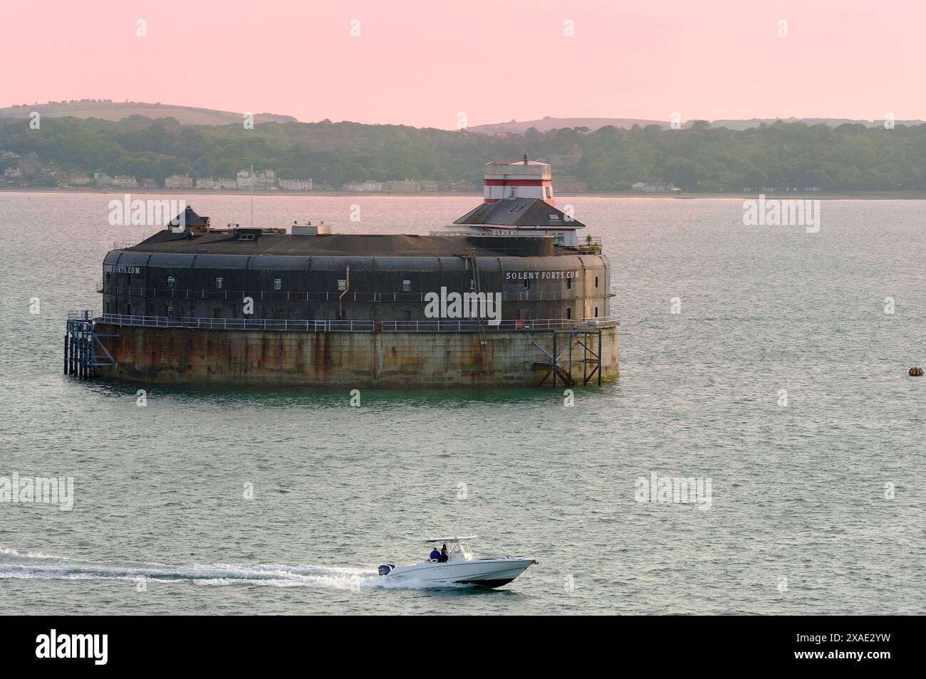 The Solent, English Channel - 3rd August 2021:The old defensive fort ...