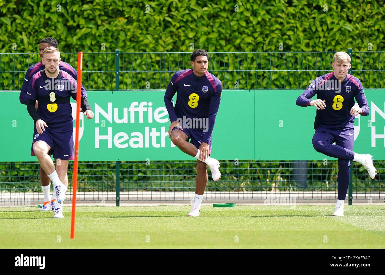 England's Jarrod Bowen, Jarell Quansah and Jarrad Branthwaite during a ...