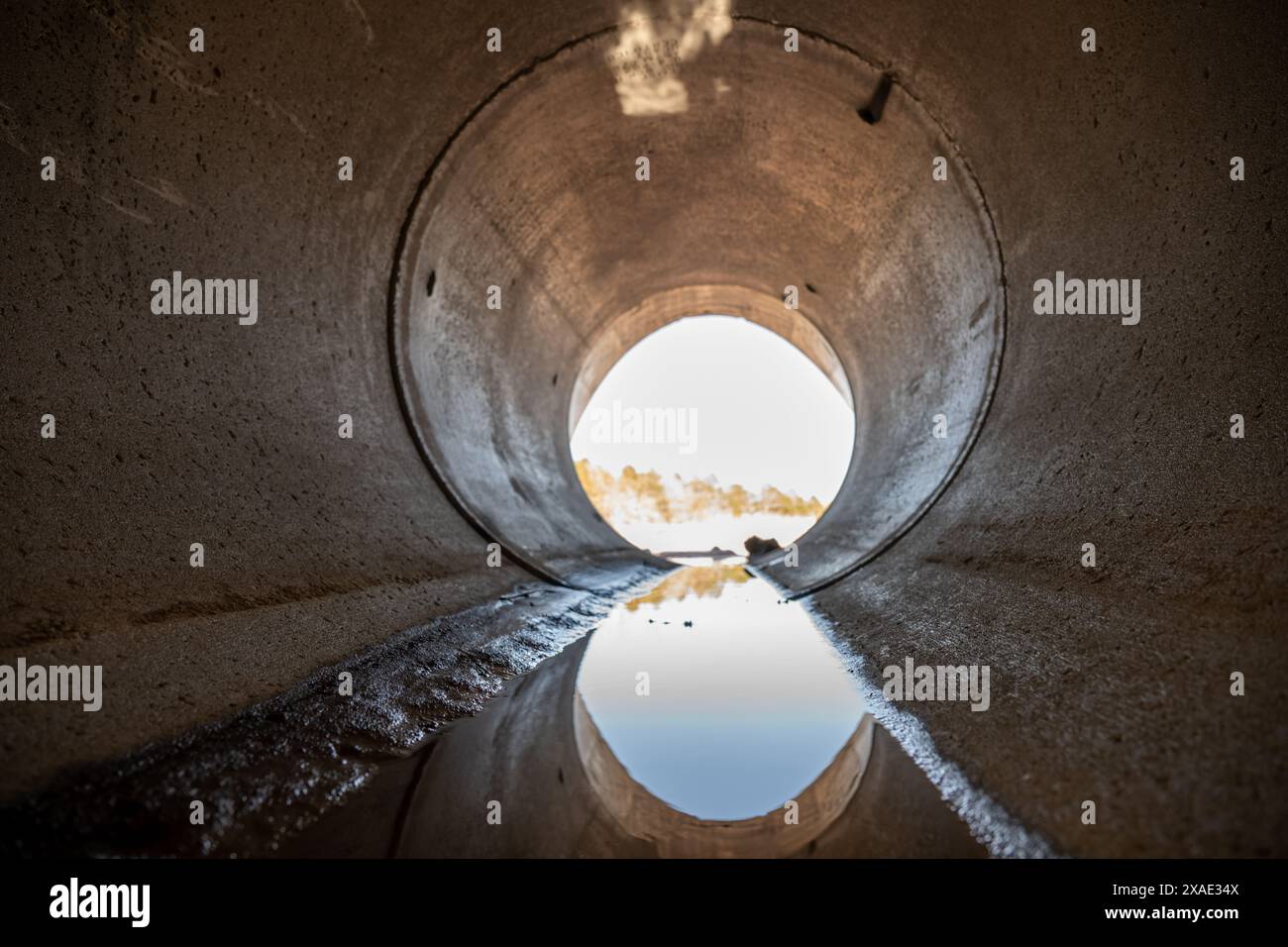 Inside View of Concrete Pipe Stock Photo - Alamy