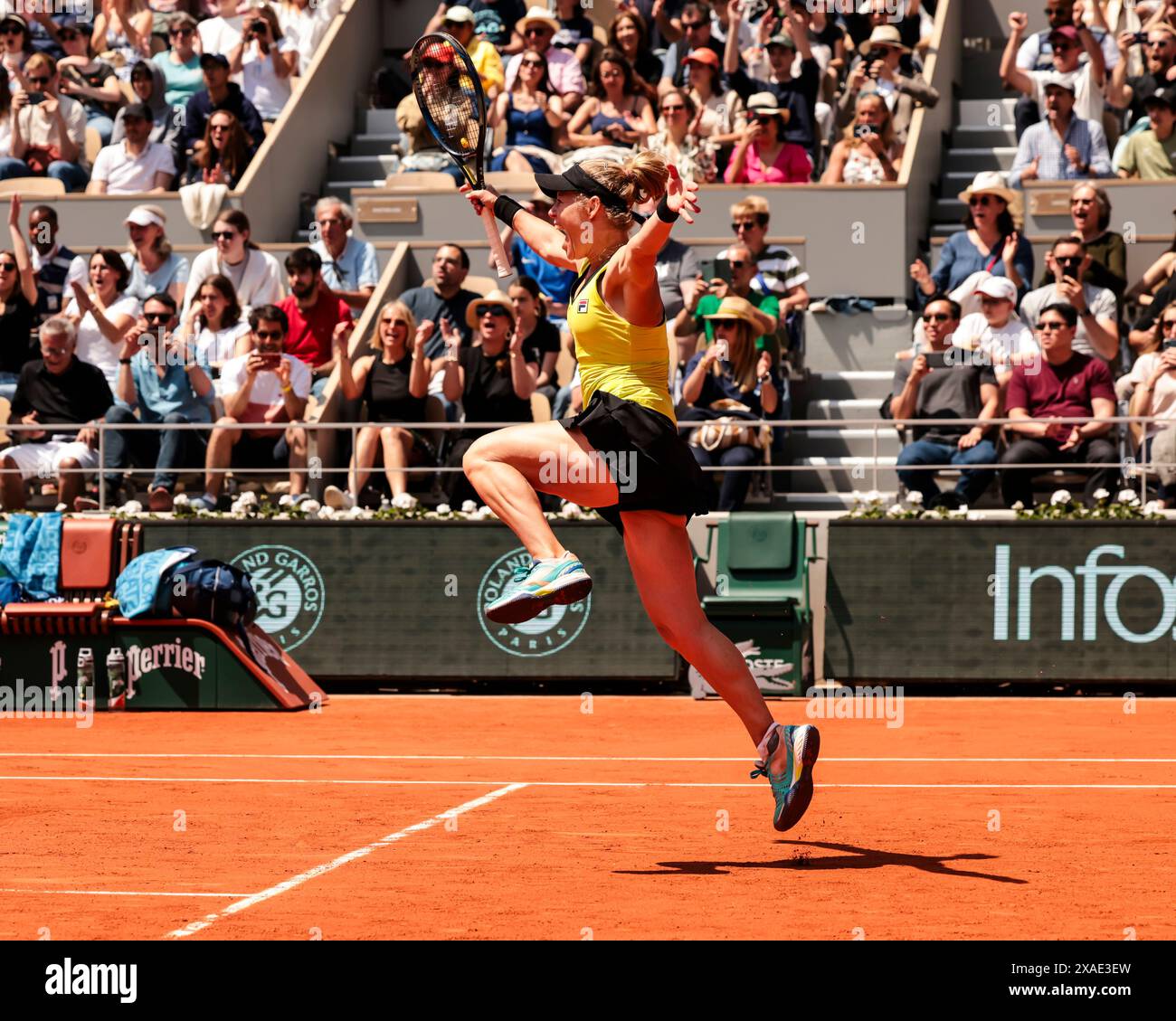 Paris, France. 6th June, 2024. Tennis player Laura Siegemund (GER) during the Mixed final at the ...