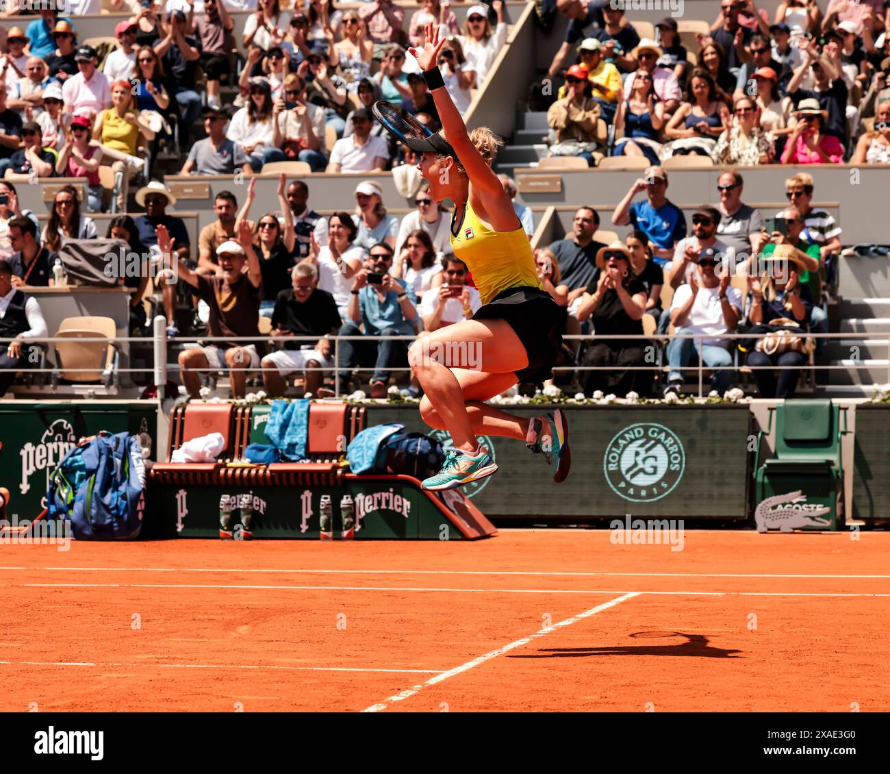 Paris, France. 6th June, 2024. Tennis player Laura Siegemund (GER) during the Mixed final at the ...
