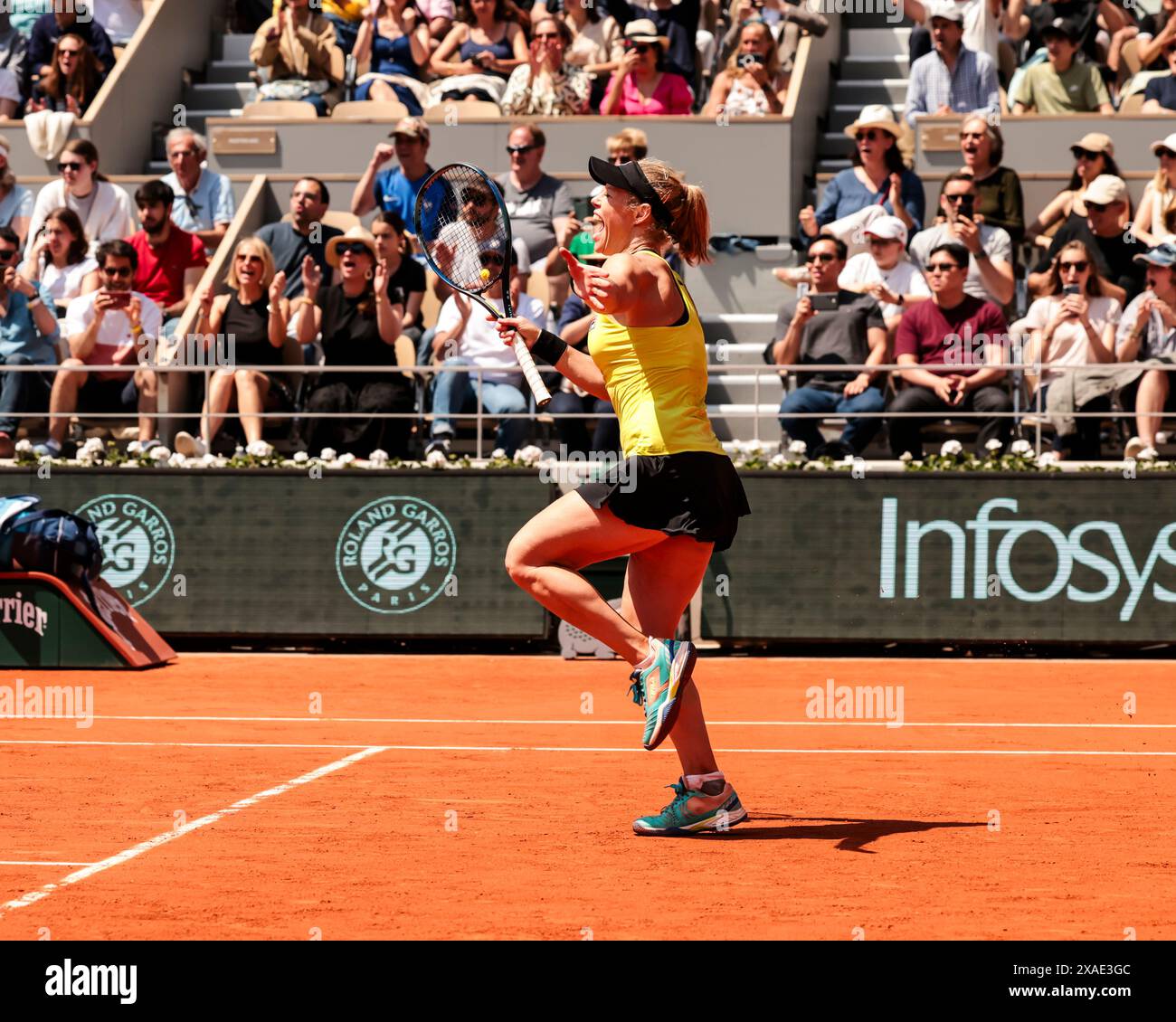 Paris, France. 6th June, 2024. Tennis player Laura Siegemund (GER) during the Mixed final at the ...