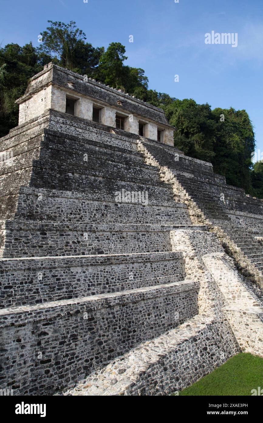 Mexico, Chiapas, Palenque, Palenque Archaeological Park, Temple of ...