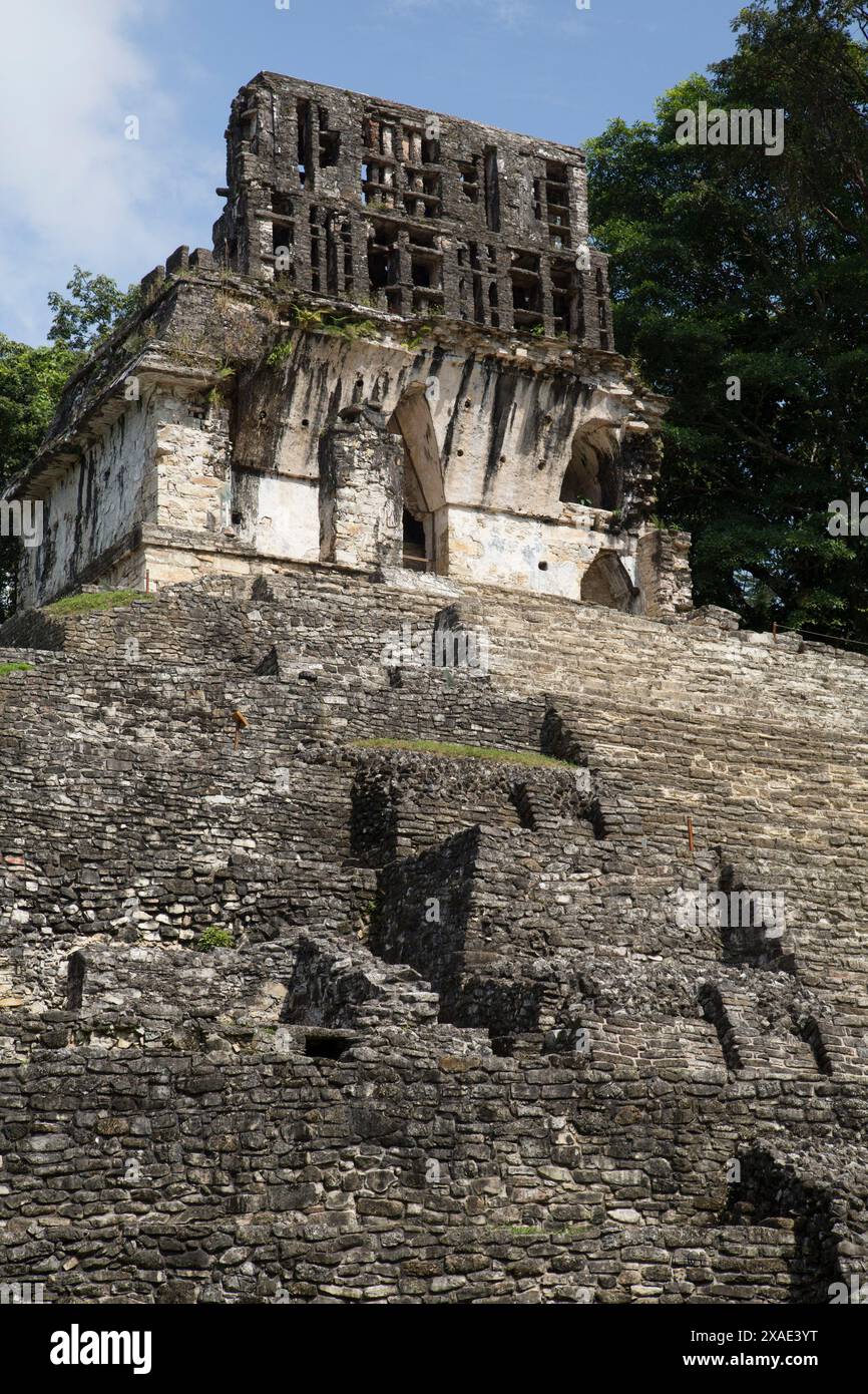 Mexico, Chiapas, Palenque, Palenque Archaeological Park, Temple of the ...