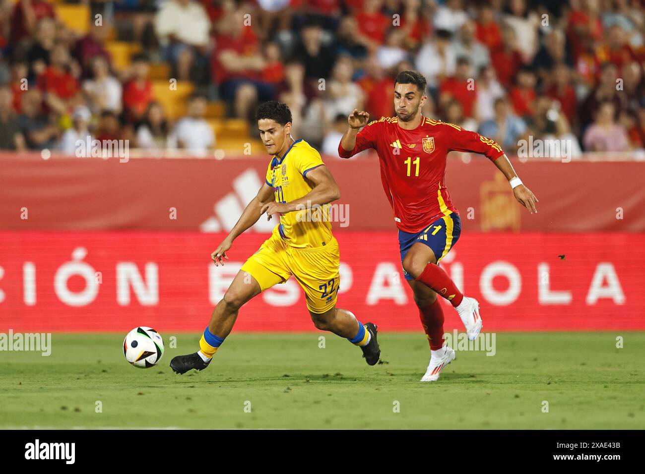 (L-R) Ian Oliveira (AND), Ferran Torres (ESP), JUNE 5, 2024 - Football ...