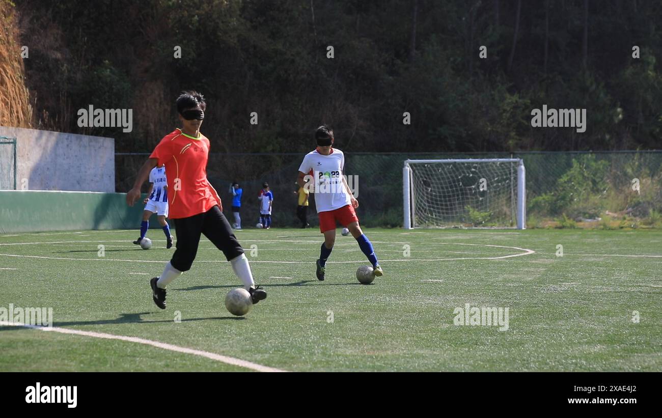 Kunming, China's Yunnan Province. 22nd May, 2024. Blind football ...