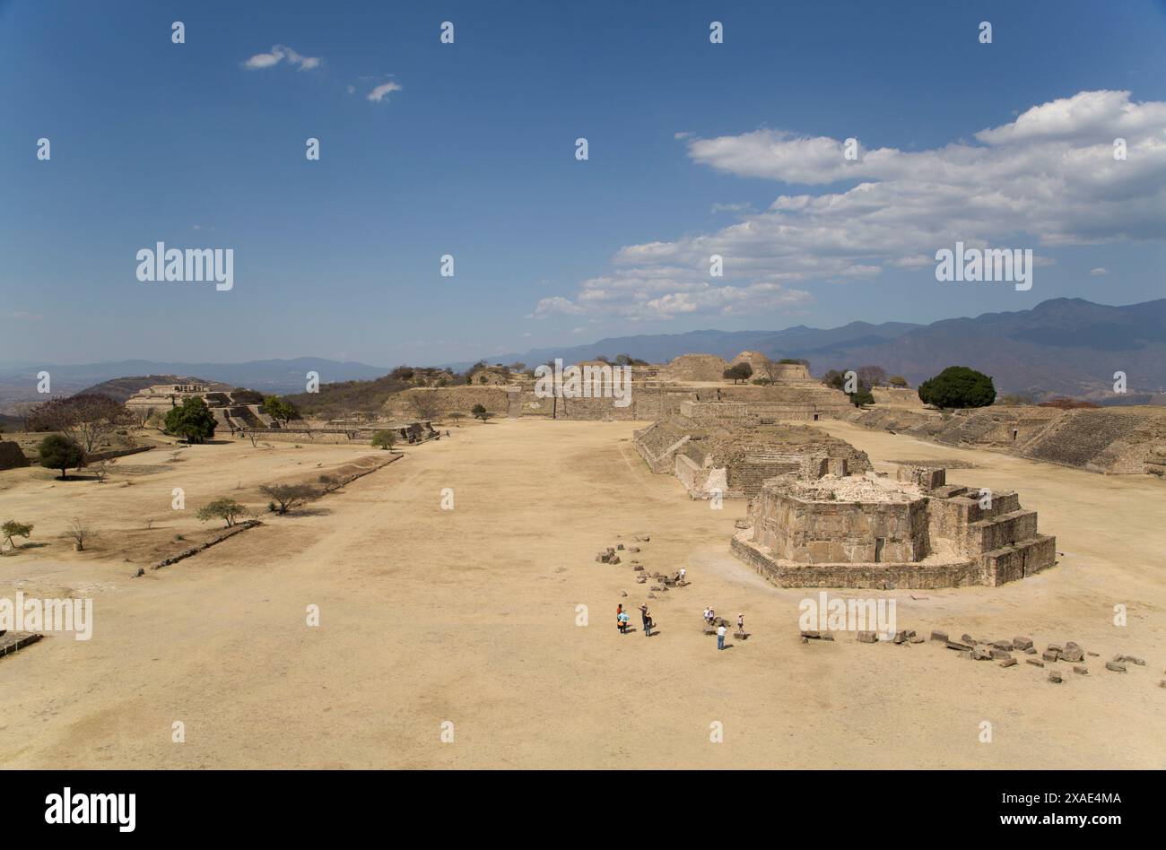 Mexico, Oaxaca, Monte Alban, Plaza Principal, view from the Southern ...
