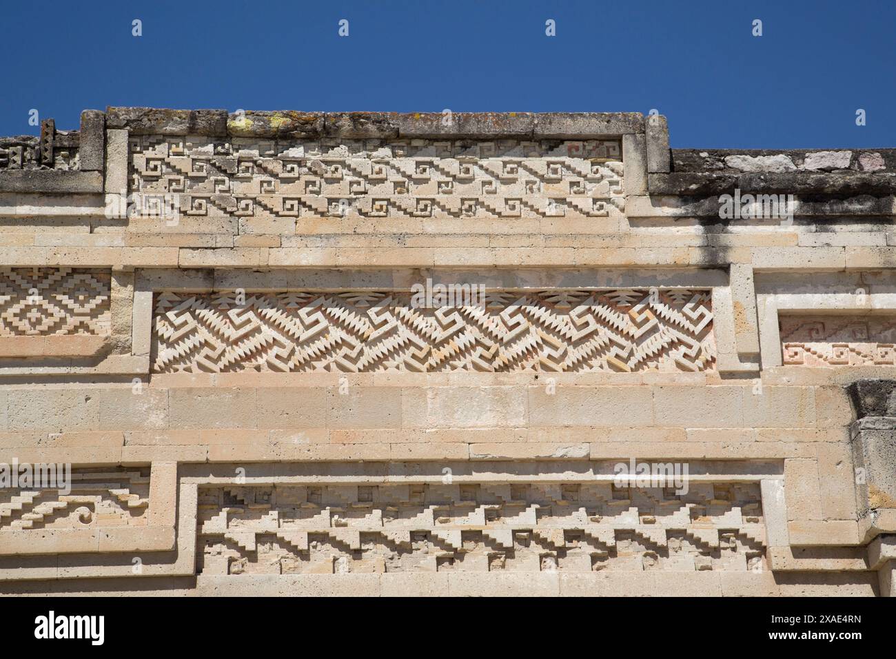 Mexico, Oaxaca, San Pablo de Mitla, Mitla Archaeological Site, walls of ...
