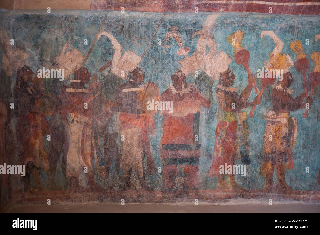 Mexico, Chiapas, Bonampak, Mayan Archaeological site, Building 1 ...