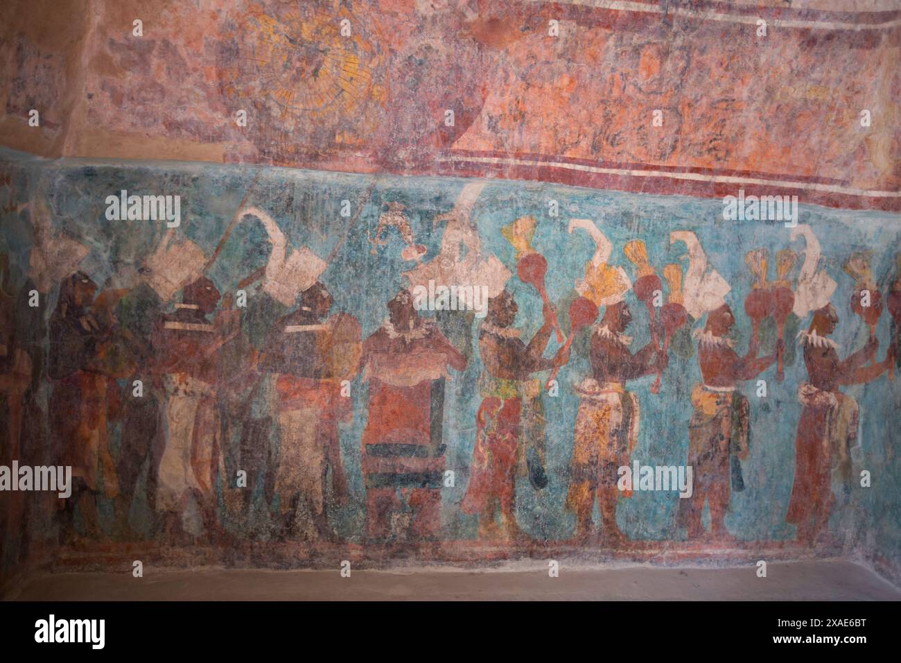 Mexico, Chiapas, Bonampak, Mayan Archaeological site, Building 1 ...