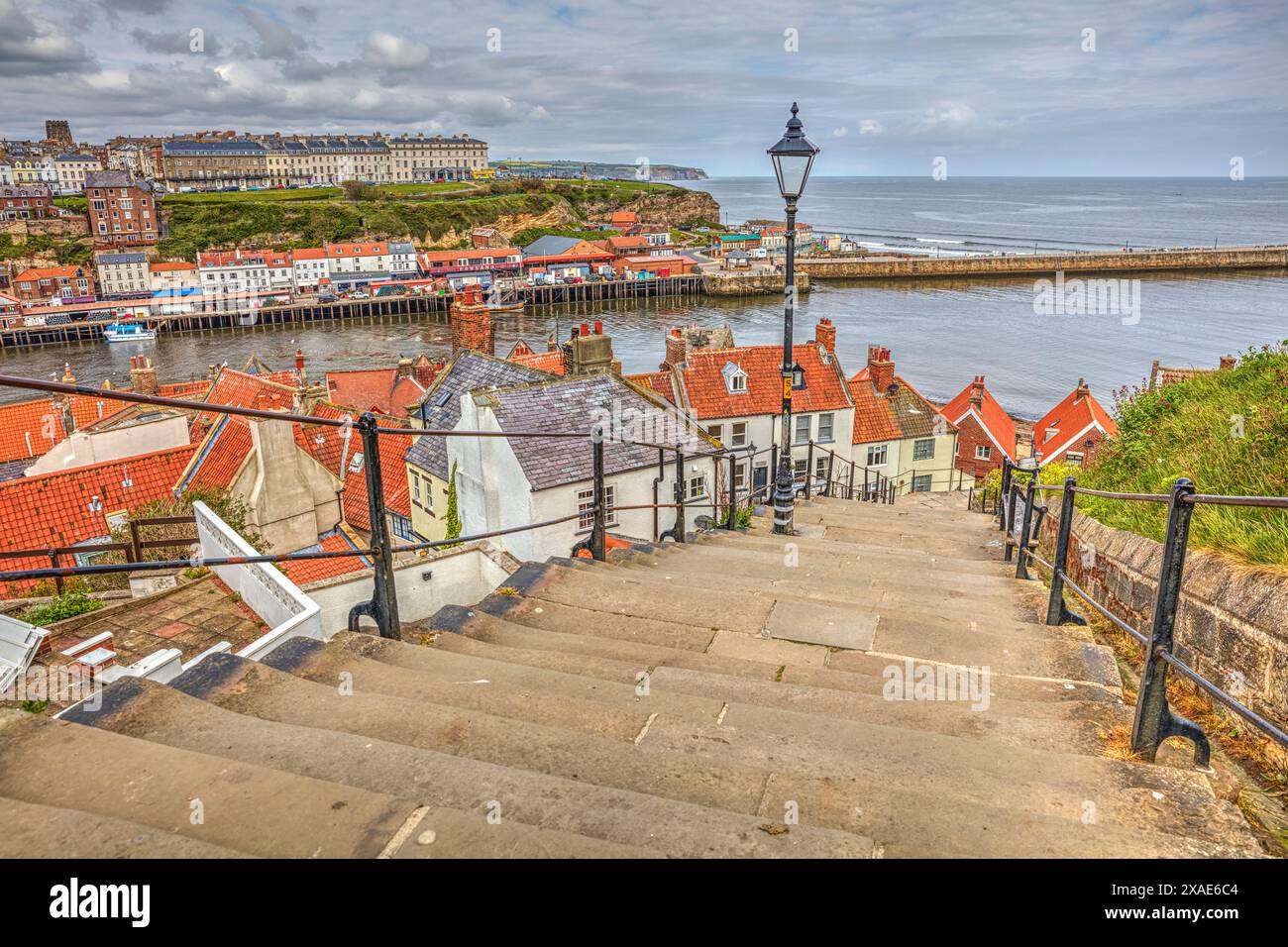 Whitby Town, Yorkshire, England, UK, 199 steps Whitby, Whitby 199 steps ...