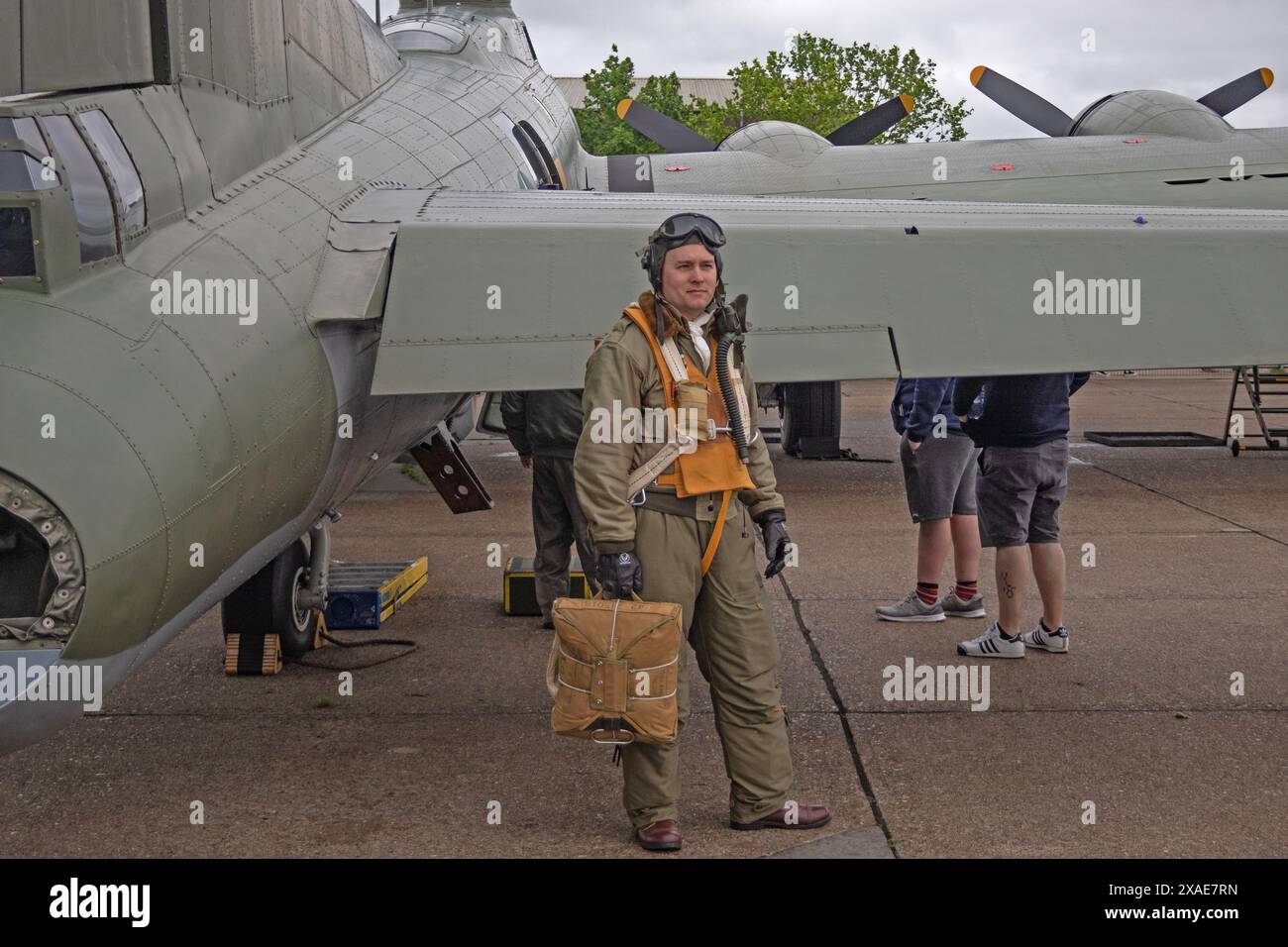 Reenactor Stands in front of Boeing B-17G Flying Fortress 'Sally B' At ...